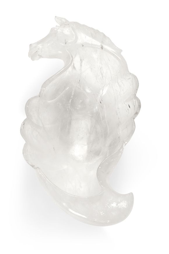 Bonhams : A carved rock crystal center bowl in the form of a seahorse
