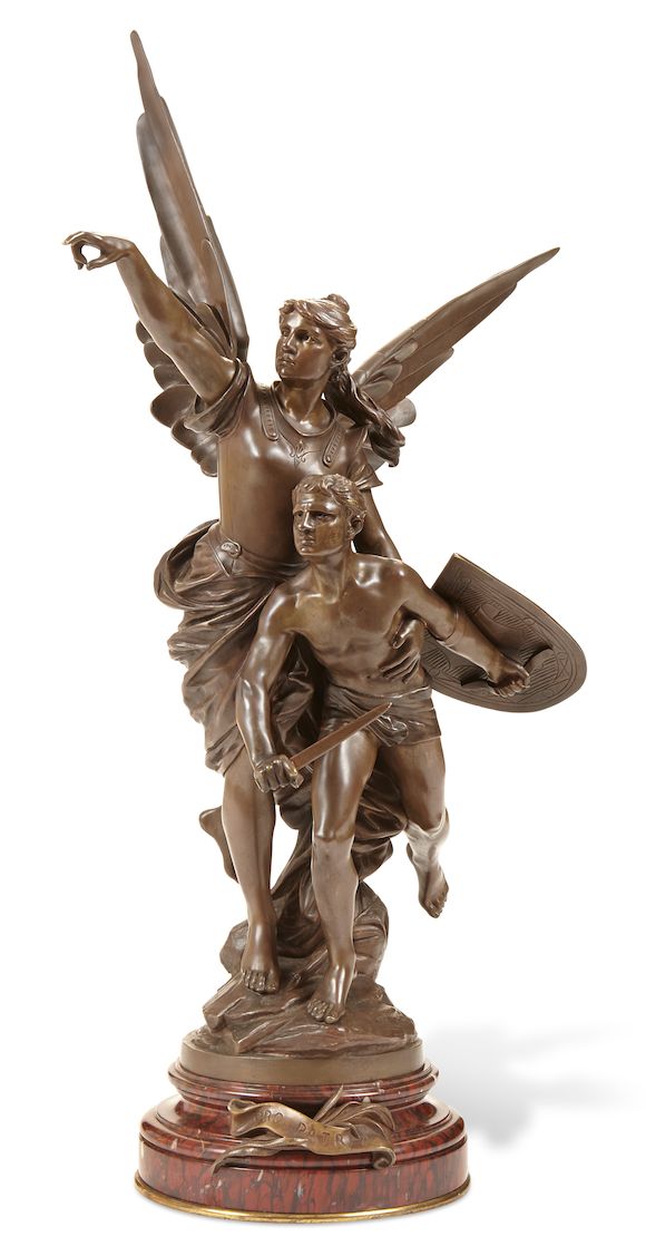 Bonhams : A French patinated bronze figural group: Pro Patria Éduoard ...
