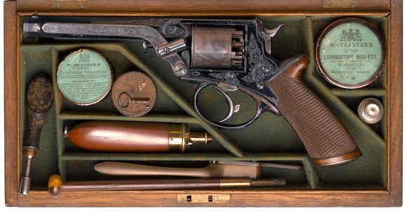 Bonhams : A cased and engraved 4th Model Tranter's Patent five-shot ...
