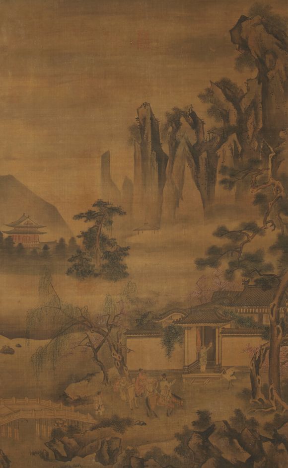 Bonhams : Anonymous (late Qing dynasty) Landscape with Figures