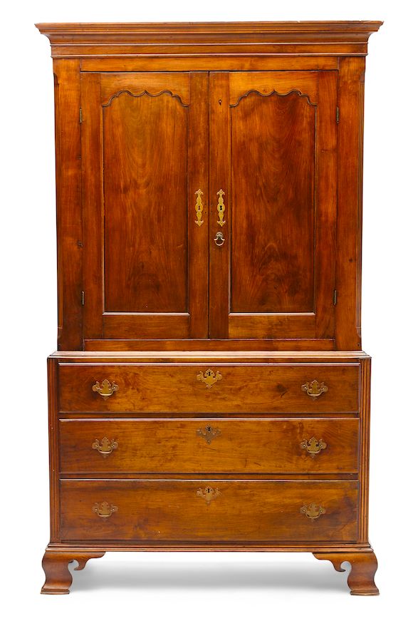 Bonhams : A Chippendale carved cherry cupboard possibly the workshop of ...