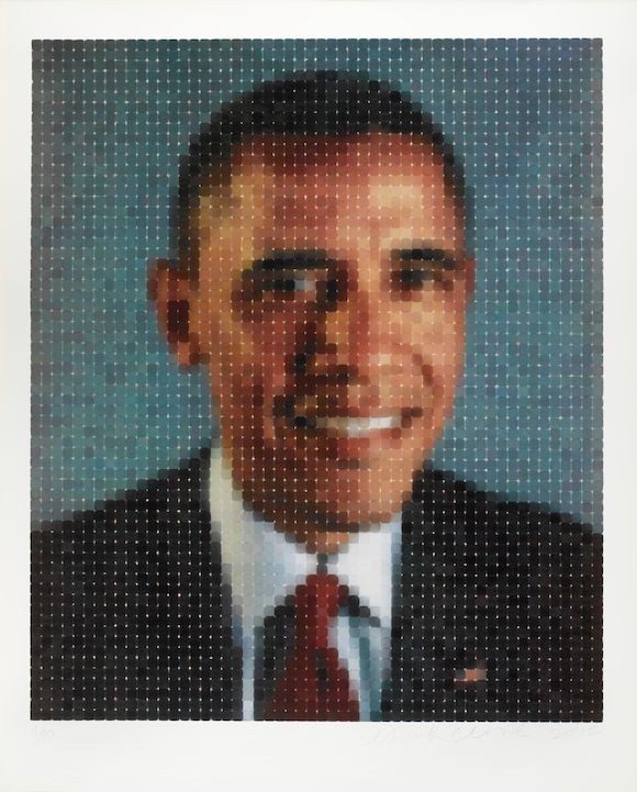 Bonhams : Chuck Close (born 1940); Obama (II);