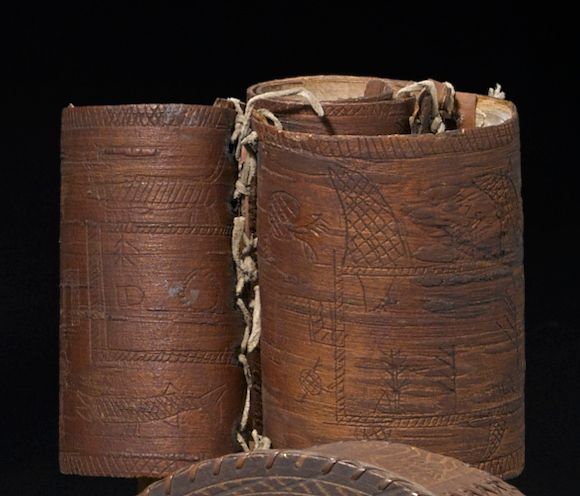 Bonhams : An Ojibwa birchbark scroll