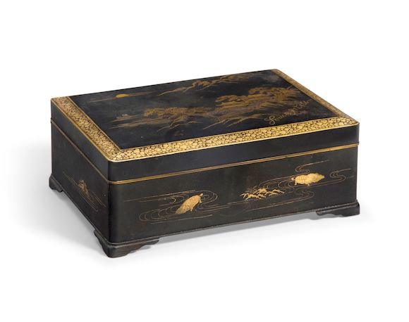 Bonhams : An inlaid iron box Komai style, Kyoto, Meiji era