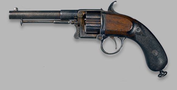 Bonhams : A French Devisme Patent six-shot hinge-frame centerfire revolver