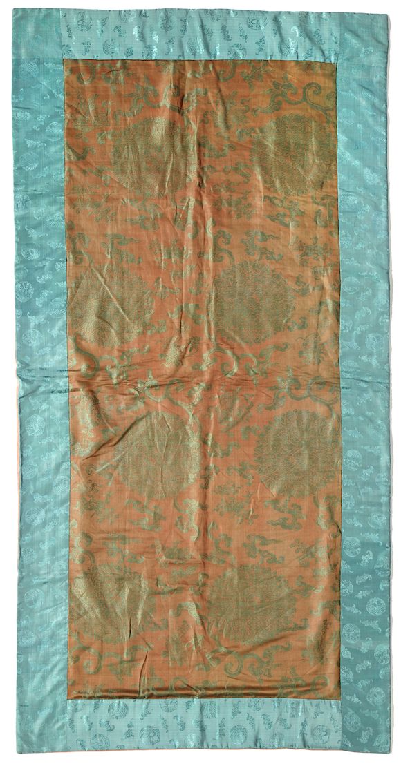 Bonhams : A pieced silk brocade kang platform cover The brocade fabrics ...