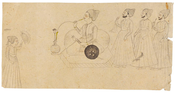 Bonhams Two Indian Drawings Sindh And Pahari 19th Century