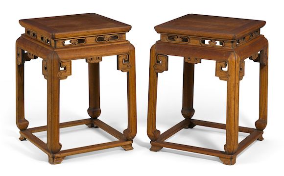 Bonhams : A pair of hardwood low stands Republic period