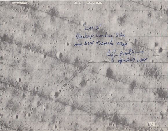 Bonhams : APOLLO 14 LUNAR SURFACE TRAVERSE MAPS, SIGNED TO BE UTILIZED ...
