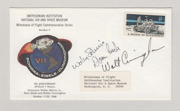 Bonhams : APOLLO 7 FIFTH ANNIVERSARY POSTAL ENVELOPE, CREW SIGNED ...