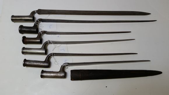 Bonhams : A lot of six British socket bayonets