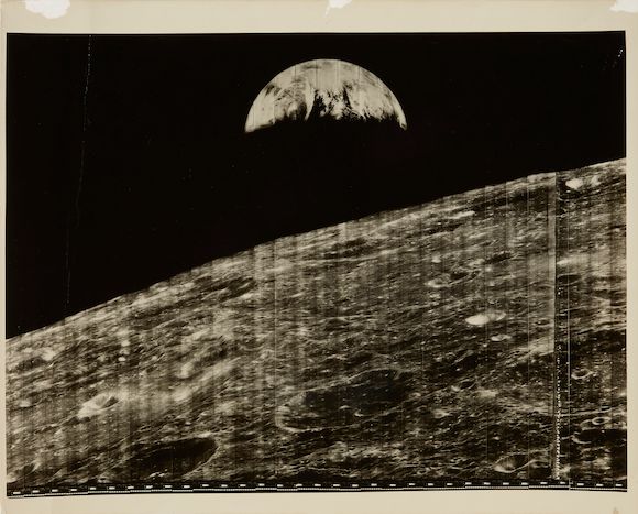 Bonhams : LUNAR ORBITER I THE FIRST IMAGE OF THE EARTH AS SEEN FROM THE ...