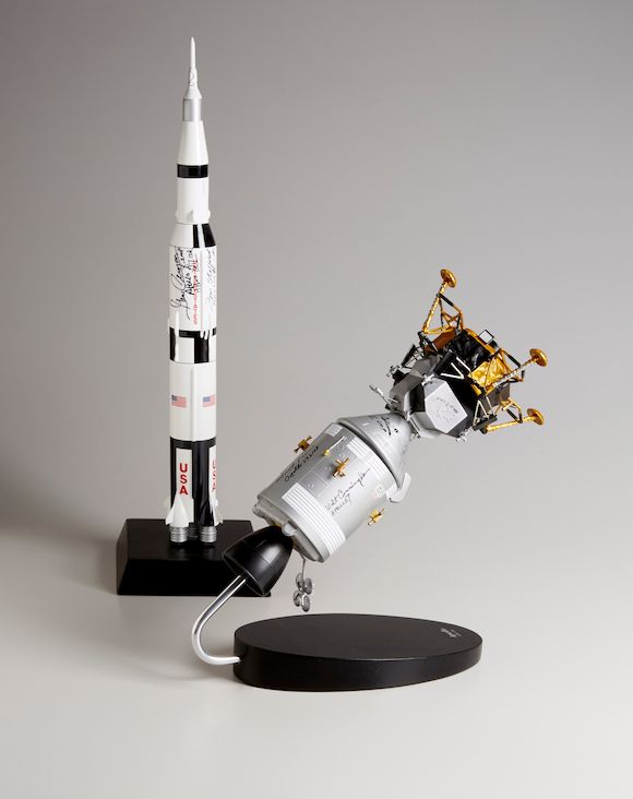 Bonhams : SATURN V AND APOLLO MODELSSIGNED BY 11 ASTRONAUTS, 1 FROM ...