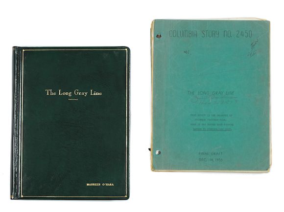 Bonhams : Maureen O'Hara's annotated screenplay of The Long Gray Line and her bound presentation ...