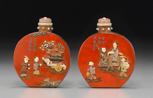Bonhams : An embellished and lacquered metal snuff bottle Japan, Tsuda ...
