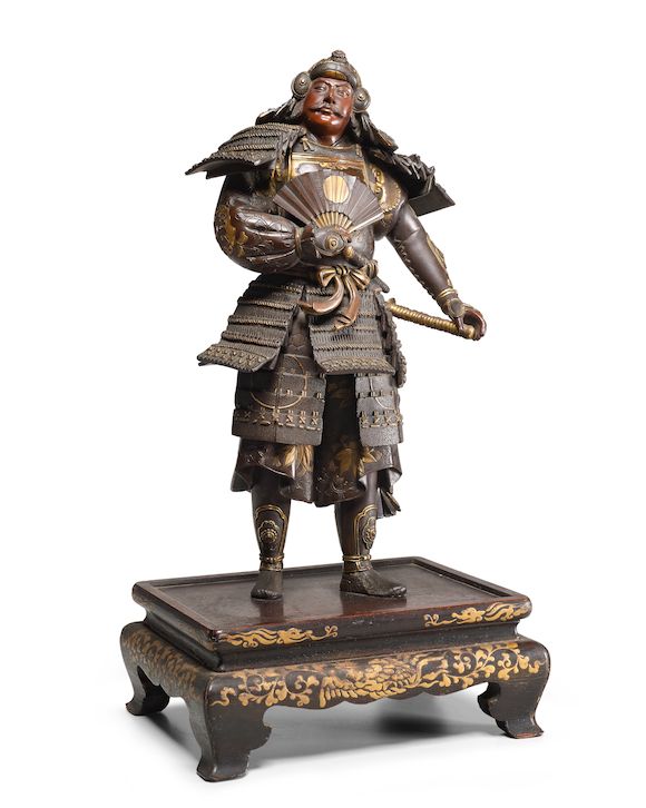 Bonhams : A gilt-bronze figure of a Samurai By the Miyao workshop ...