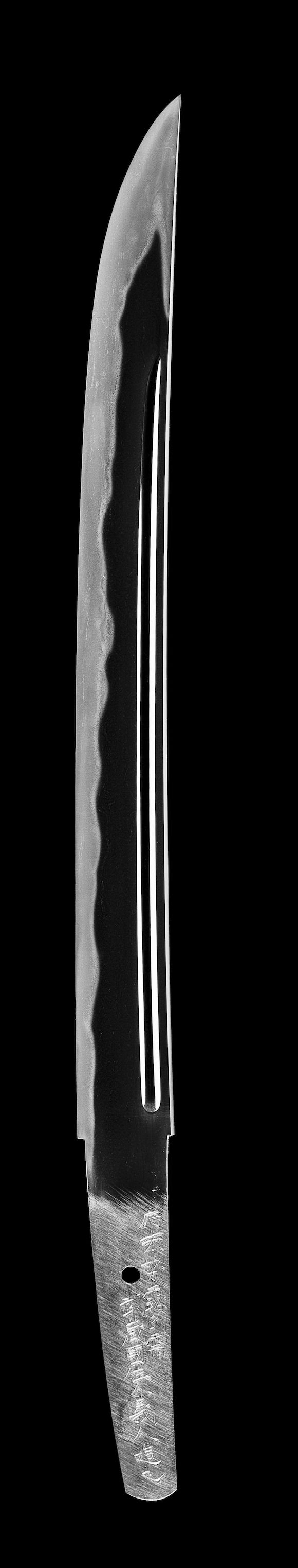 Bonhams : A Yoshindo wakizashi in rare blue-lacquer mounts Blade by ...