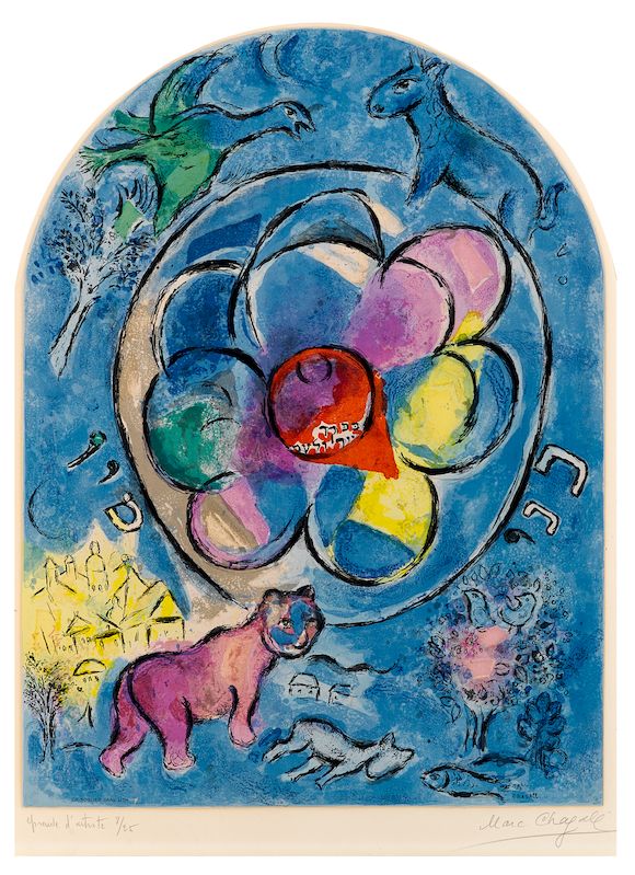 Bonhams : After Marc Chagall (1887-1985); by Charles Sorlier The Tribe of Benjamin, from Twelve ...
