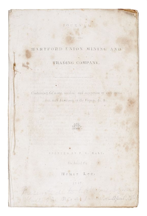 Bonhams : [HALL, JOHN LINVILLE, AND GEORGE G. WEBSTER.] Journal of the ...