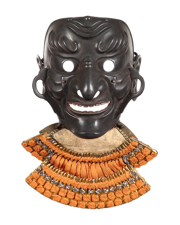Bonhams : A lacquered iron somen (full face mask) Meiji era (1868-1912 ...