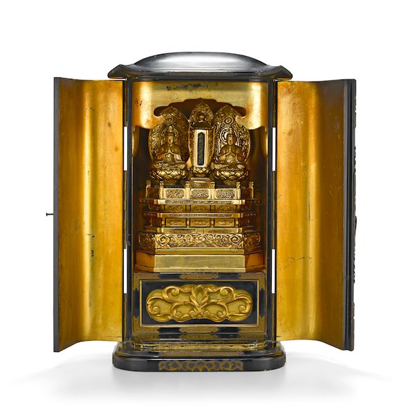 Bonhams : A lacquer decorated portable Buddhist shrine (zushi) 20th century