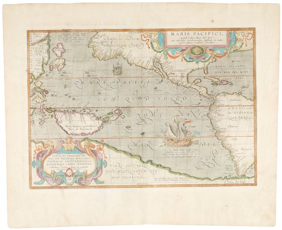 Bonhams : ORTELIUS, ABRAHAM. 1527-1598. Maris Pacifici (quod vulgo Mar ...