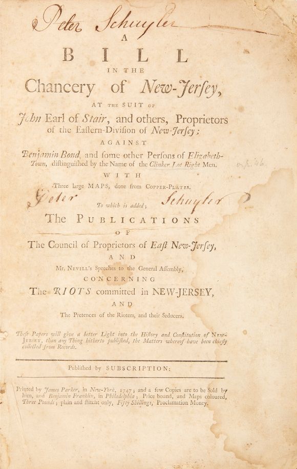 Bonhams : FRANKLIN, BENJAMIN, printer. 1706-1790. A Bill in the ...