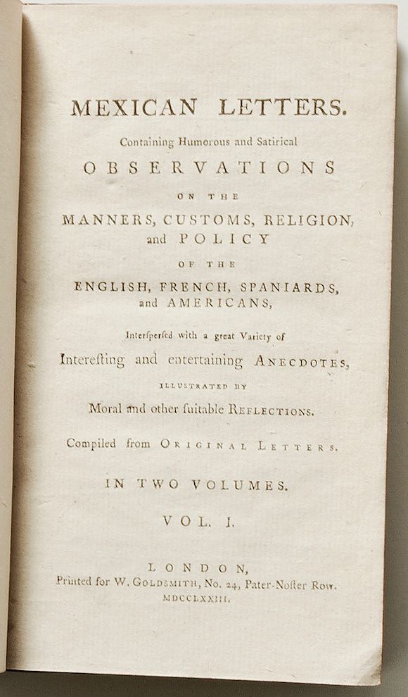 Bonhams : MEXICO--BRITISH HUMOR. Mexican letters: Containing humorous ...