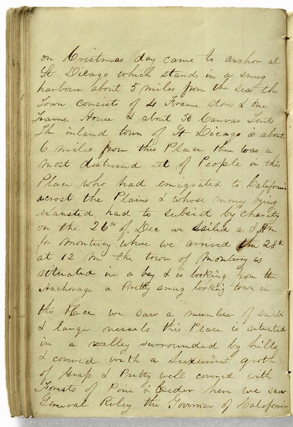 Bonhams : CALIFORNIA GOLD RUSH--VOYAGE FROM NY TO SF BY SHIP 1849 ...