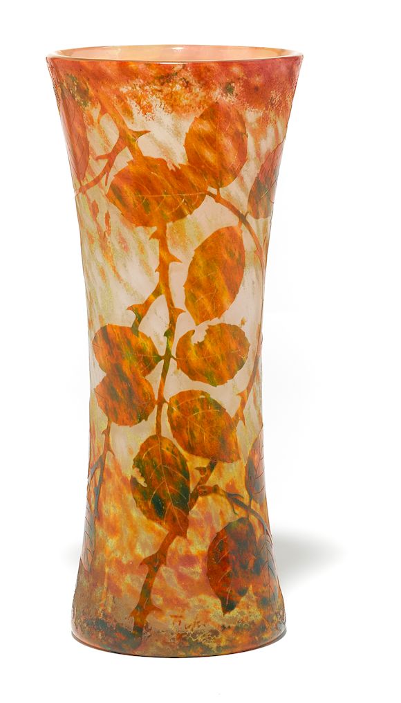 Bonhams : A Daum Nancy cameo glass Autumn rose vine Vase Shape 1817 ...