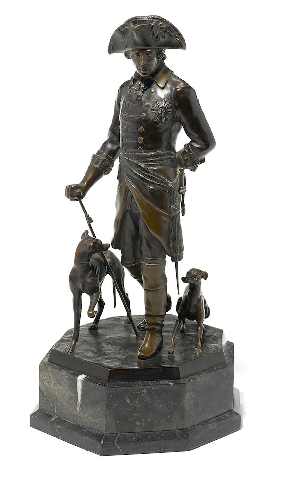 Bonhams : A German patinated bronze figure: Frederick the Great Rudolf ...