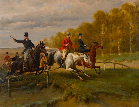 Bonhams : Louis Charles Bombled (French, 1862-1927) The hunt 14 x 18in ...