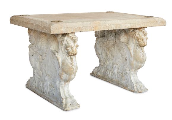 Bonhams : A Neoclassical style carved stone table 20th century