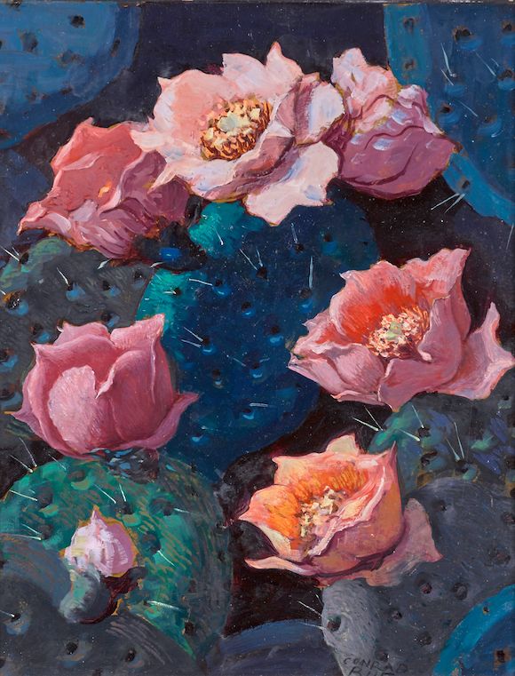 Bonhams : Conrad Buff (1886-1975) Blooming cactus flowers 15 x 12 1/4in ...