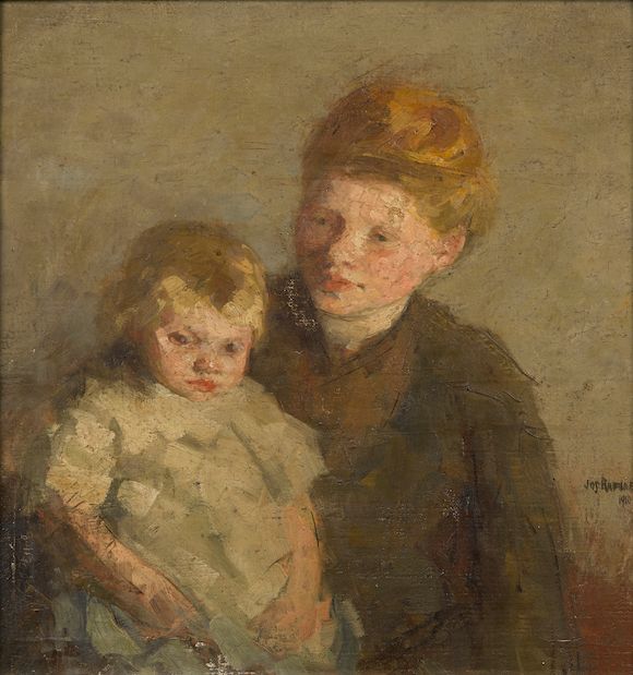 Bonhams : Joseph Raphael (1869-1950) Mother and child 18 1/4 x 17 1/2in ...