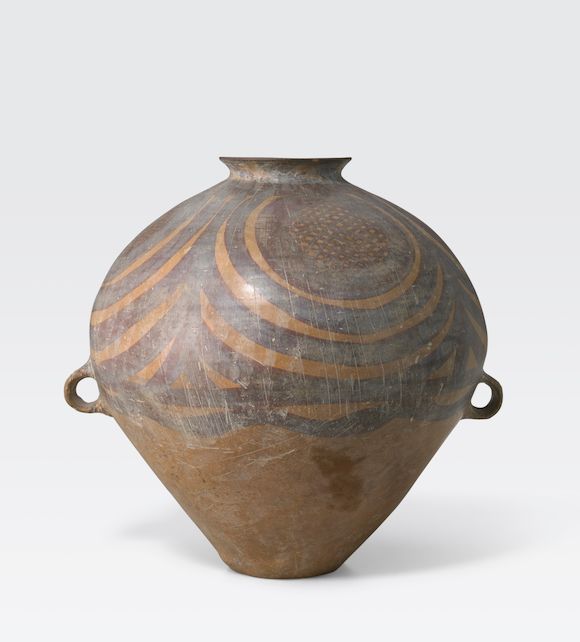 Bonhams : A painted pottery ovoid jar Neolithic period, Banshang phase ...
