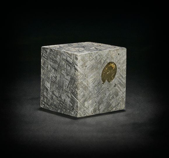 Bonhams : Muonionalusta: Large Etched Meteorite Cube