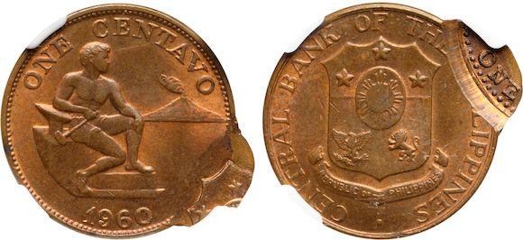 Bonhams : Philippines, Republic, 1 Centavo, 1960 Mint Error MS64 Red ...