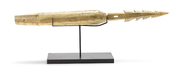 Bonhams : An Eskimo walrus ivory harpoon