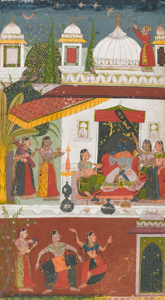Bonhams : AN ILLUSTRATION FROM A RAGAMALA SERIES BHAIRAVA RAGA MEWAR ...