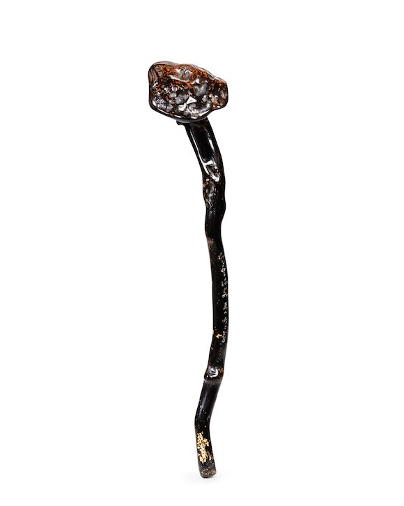 Bonhams : MATETSU 磨鉄 A slender black-coral scepter Japan, Meiji era ...