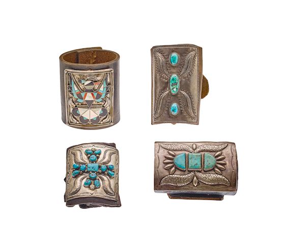 Bonhams : Four Navajo or Zuni bow guards
