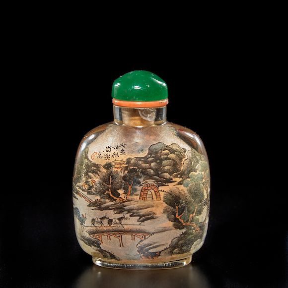 Bonhams : An inside-painted glass snuff bottle