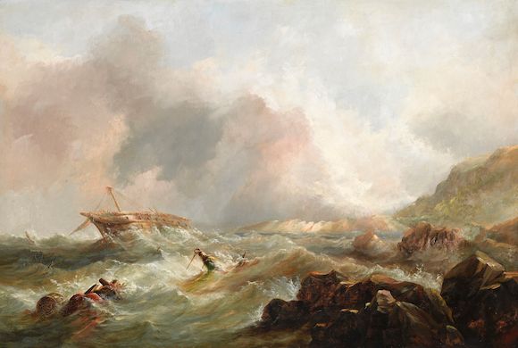 Bonhams : Alfred William Hunt (British, 1830-1896) Devon Coast After a ...