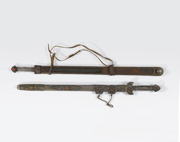 Bonhams : Two swords with scabbards Tibet and Mongolia