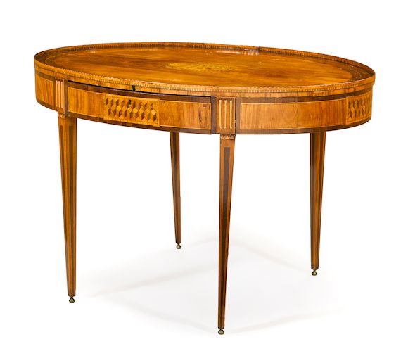 Bonhams : A Dutch Neoclassical marquetry and parquetry inlaid oval ...