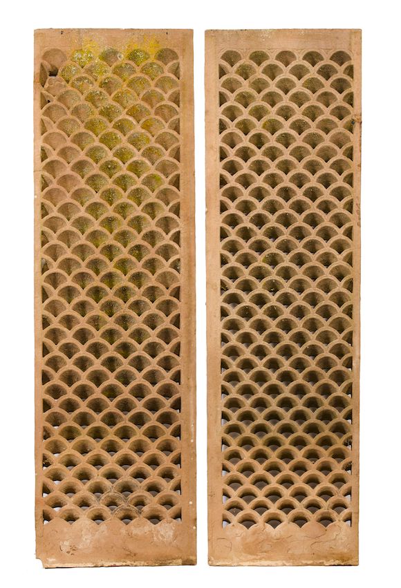Bonhams : Two North Indian sandstone jali screens