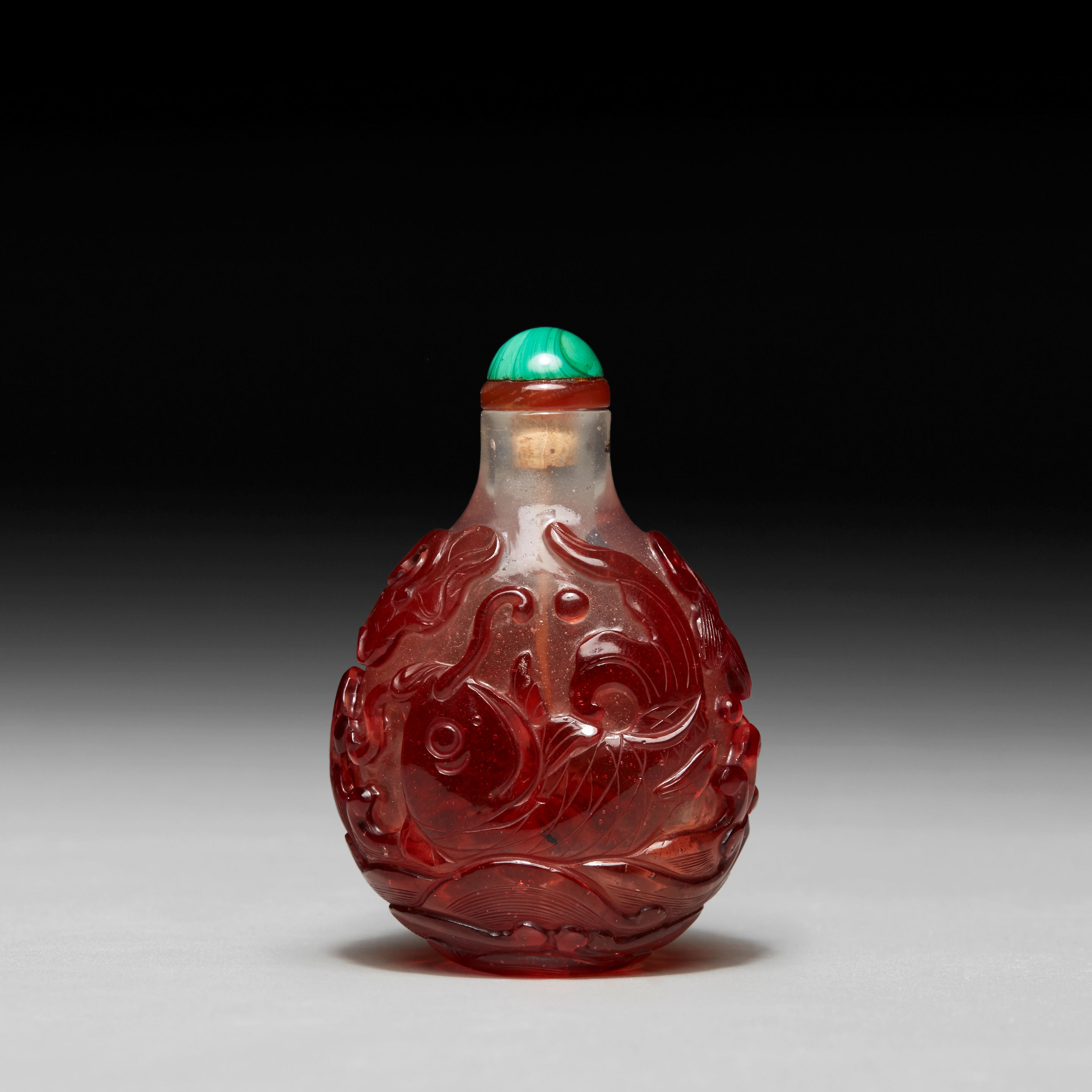 Bonhams : A red overlay glass snuff bottle 1750-1800