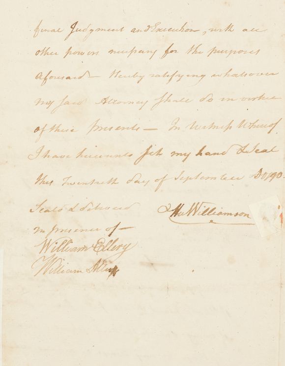 Bonhams : SIGNERS OF THE CONSTITUTION. A collection of 20 signed ...