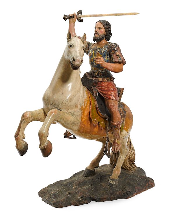 Bonhams : An imposing Spanish Colonial parcel gilt and polychrome ...